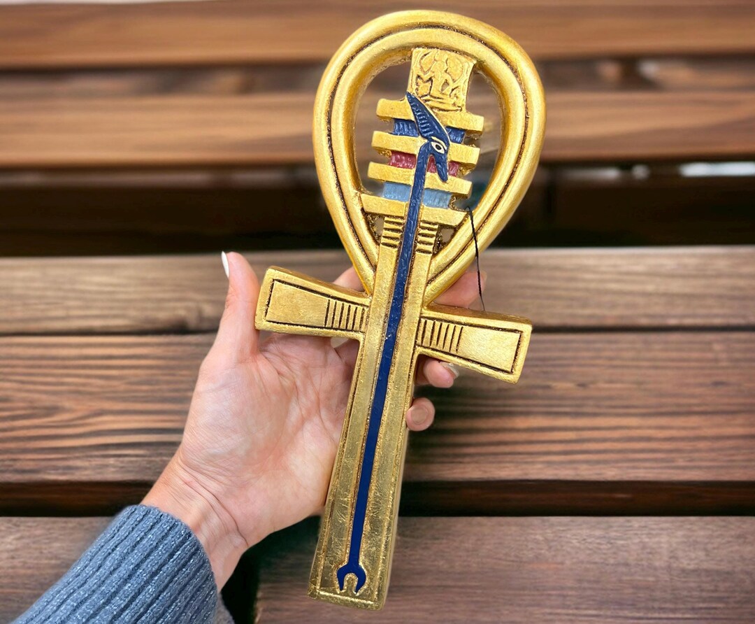 Gold Plated Ankh Mirror Case of the Young King Tutankhamun, Egyptology ...