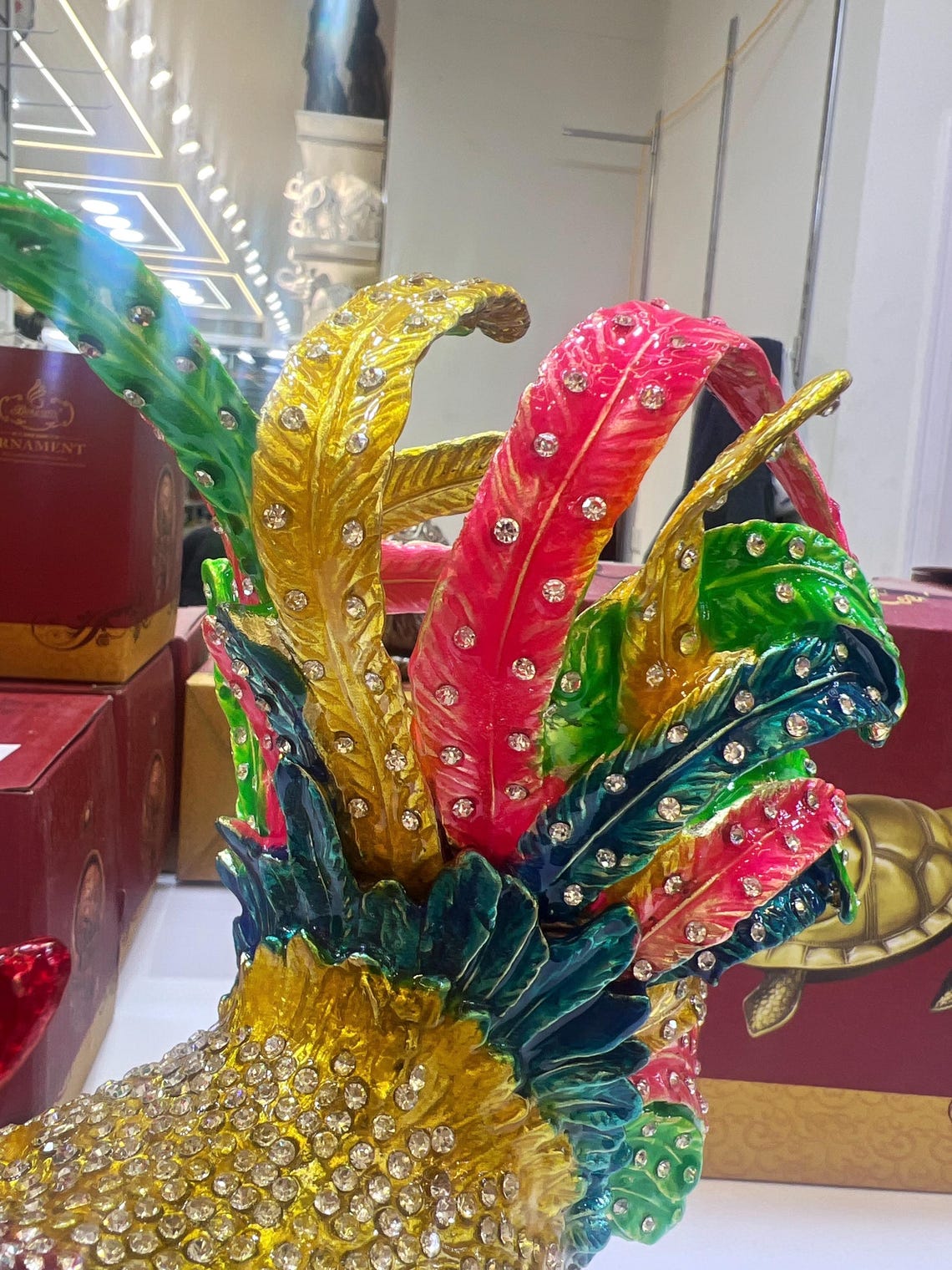 RUBY Red Faberge Egg Rooster Jewelry Box, Colored Glazed Rooster ...