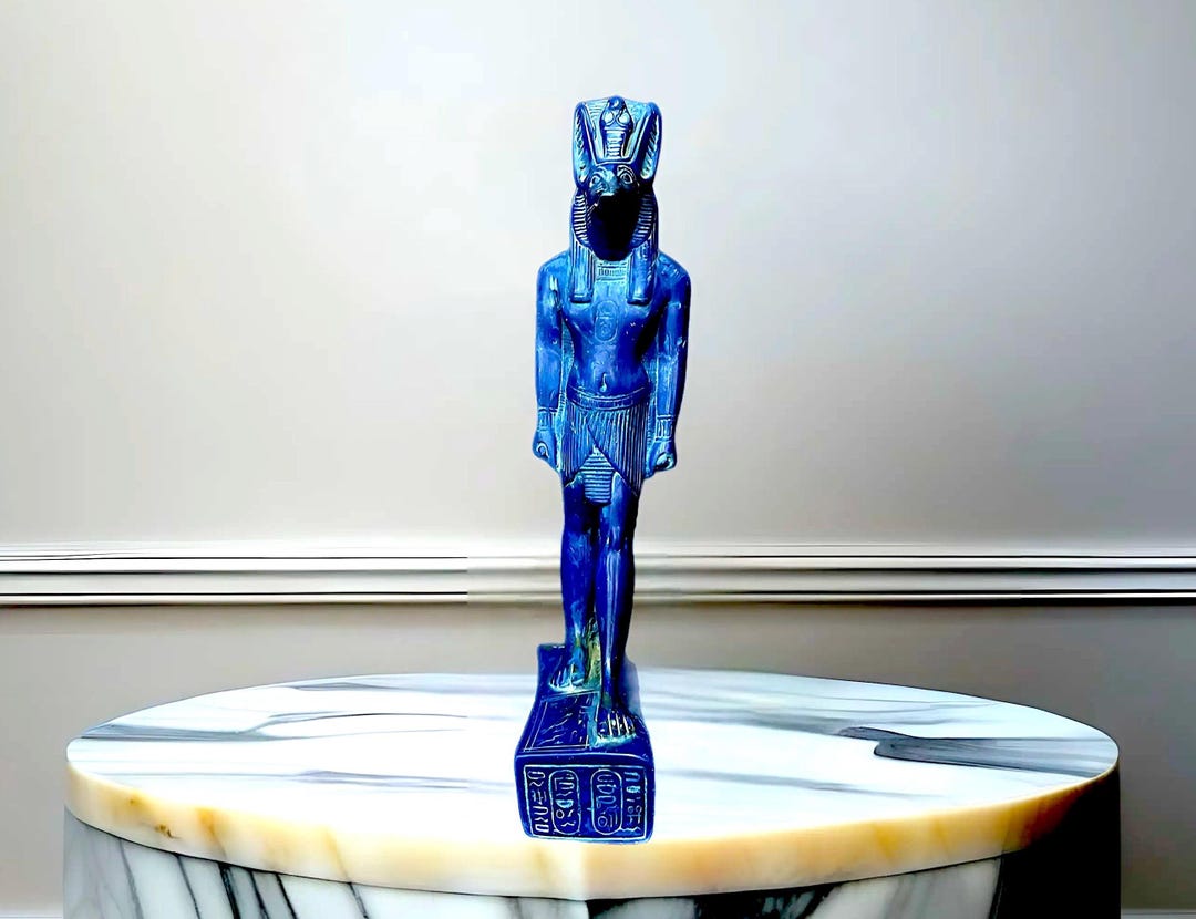 Ancient Egyptian Anubis Jackal God Rare Blue Stone Statue,unique Carved ...