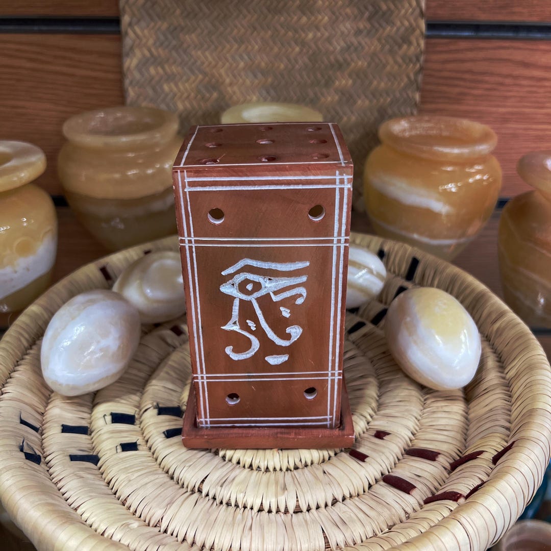 Egyptian Alabaster Stone Pharaoh Candlestick, Tea Light Candle Holder ...