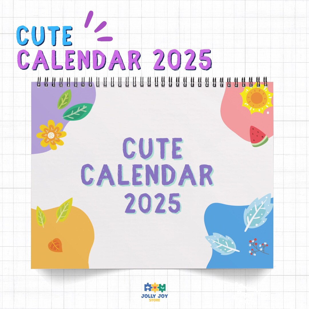 Cute 2025 Calendar for Kids Digital Download for Notes and Events ...