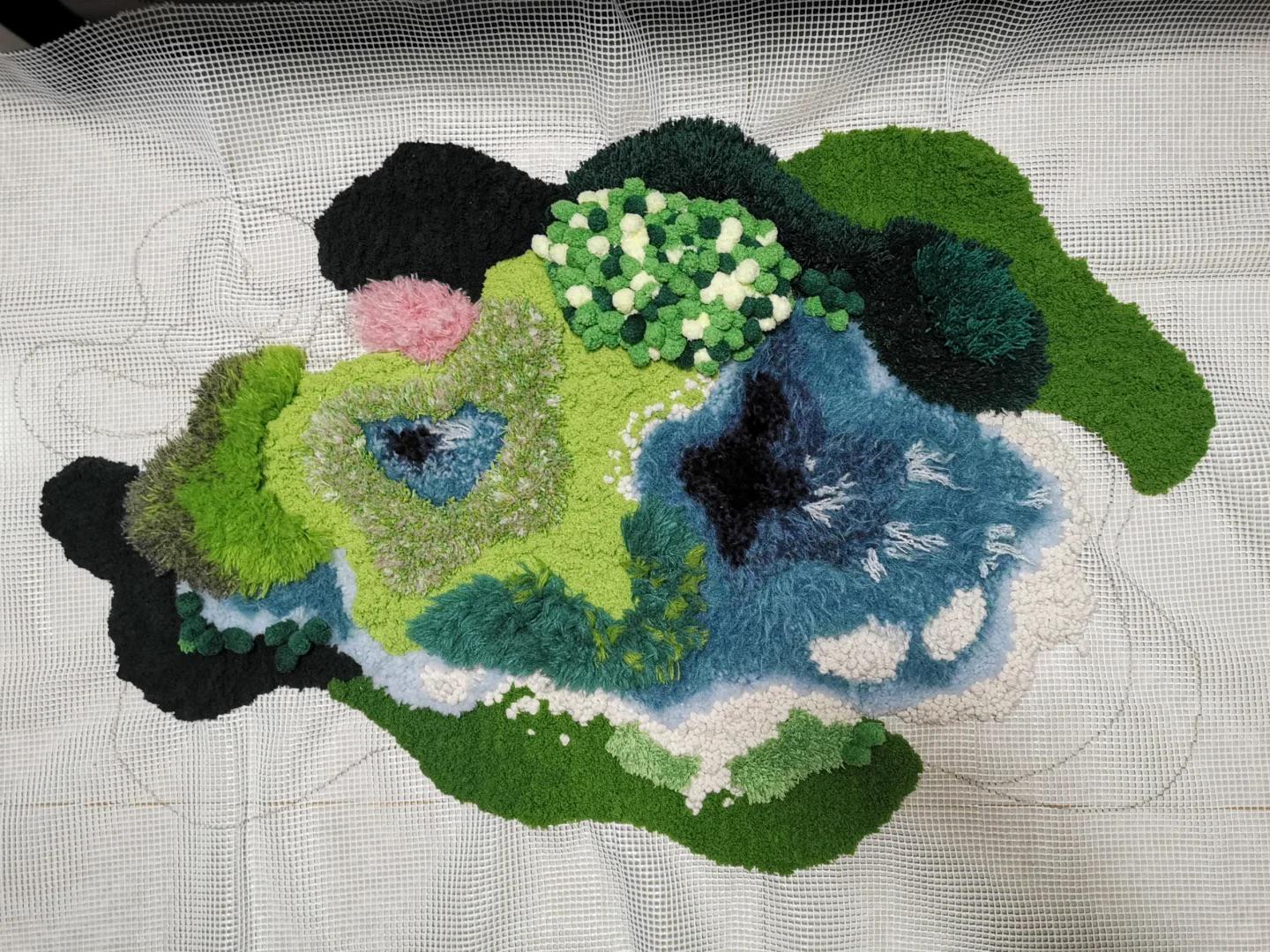 Punch Needle Beginner Kit DIY Moss Rug Room Decor/ Kit With Yarn All ...