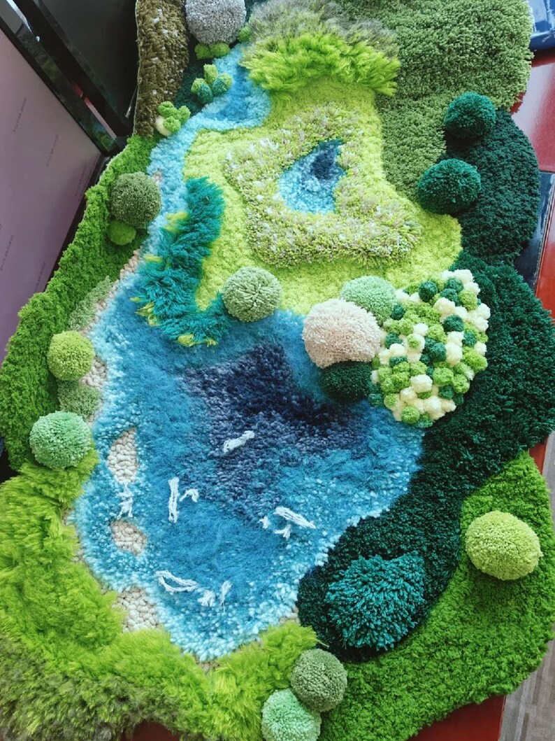 Punch Needle Beginner Kit DIY Moss Rug Room Decor/ Kit With Yarn All ...