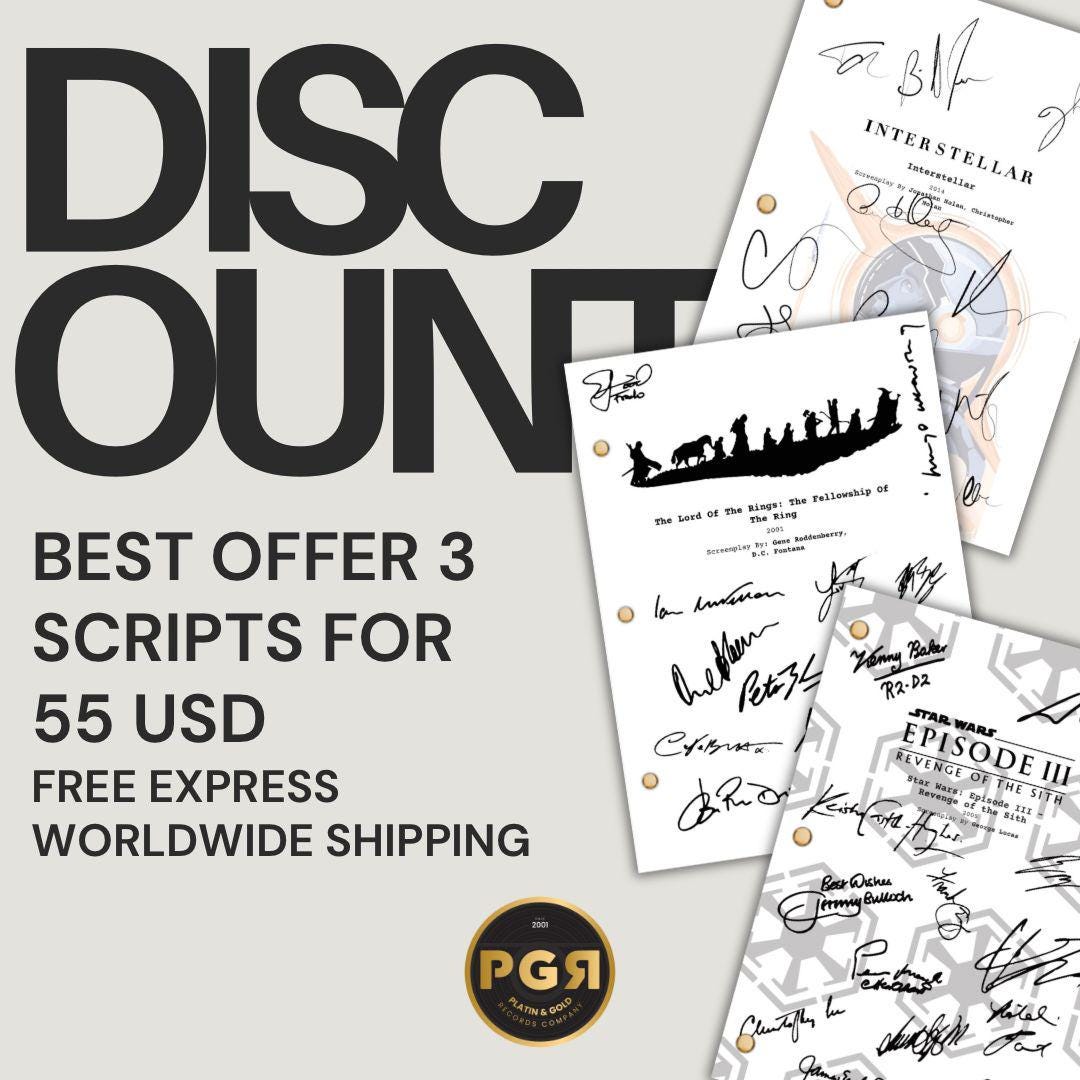 Buy Any 3 Scripts for 55 USD | Copy Signed Script Buy Movie & TV ...