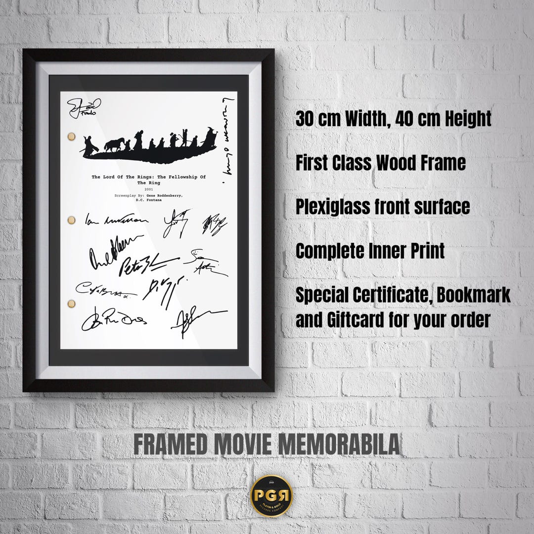 The Lord of the Rings - the Fellowship of the Ring | Copy Signed Script ...