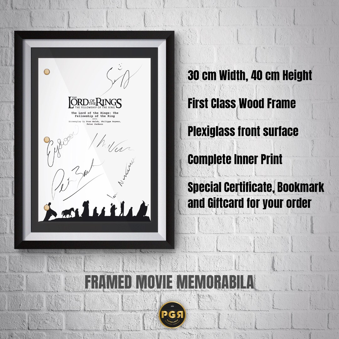 Lord of the Rings the Fellowship of the Ring Copy Signed Script Buy ...