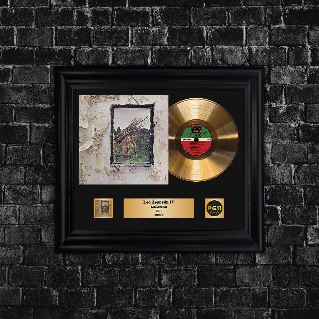 Led Zeppelin – Gold Plated Vinyl Record – Framed Replica – Copy Signed ...