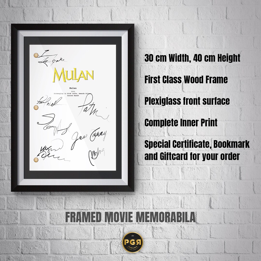 Disney Mulan Copy Signed Script Buy Movie & TV Scripts Online High ...