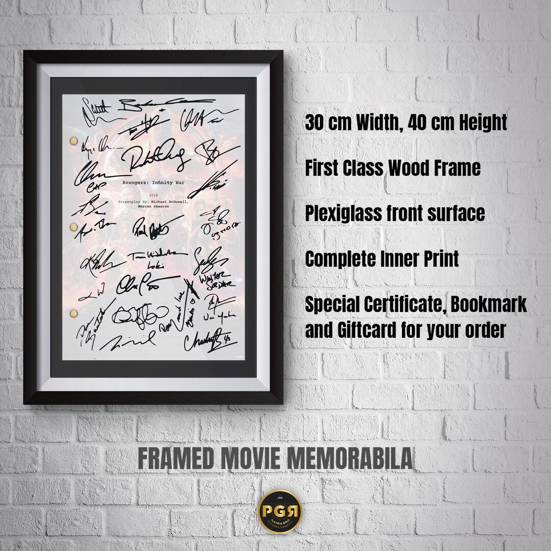 Avengers Infinity War Marvel Copy Signed Script Buy Movie & TV Scripts ...