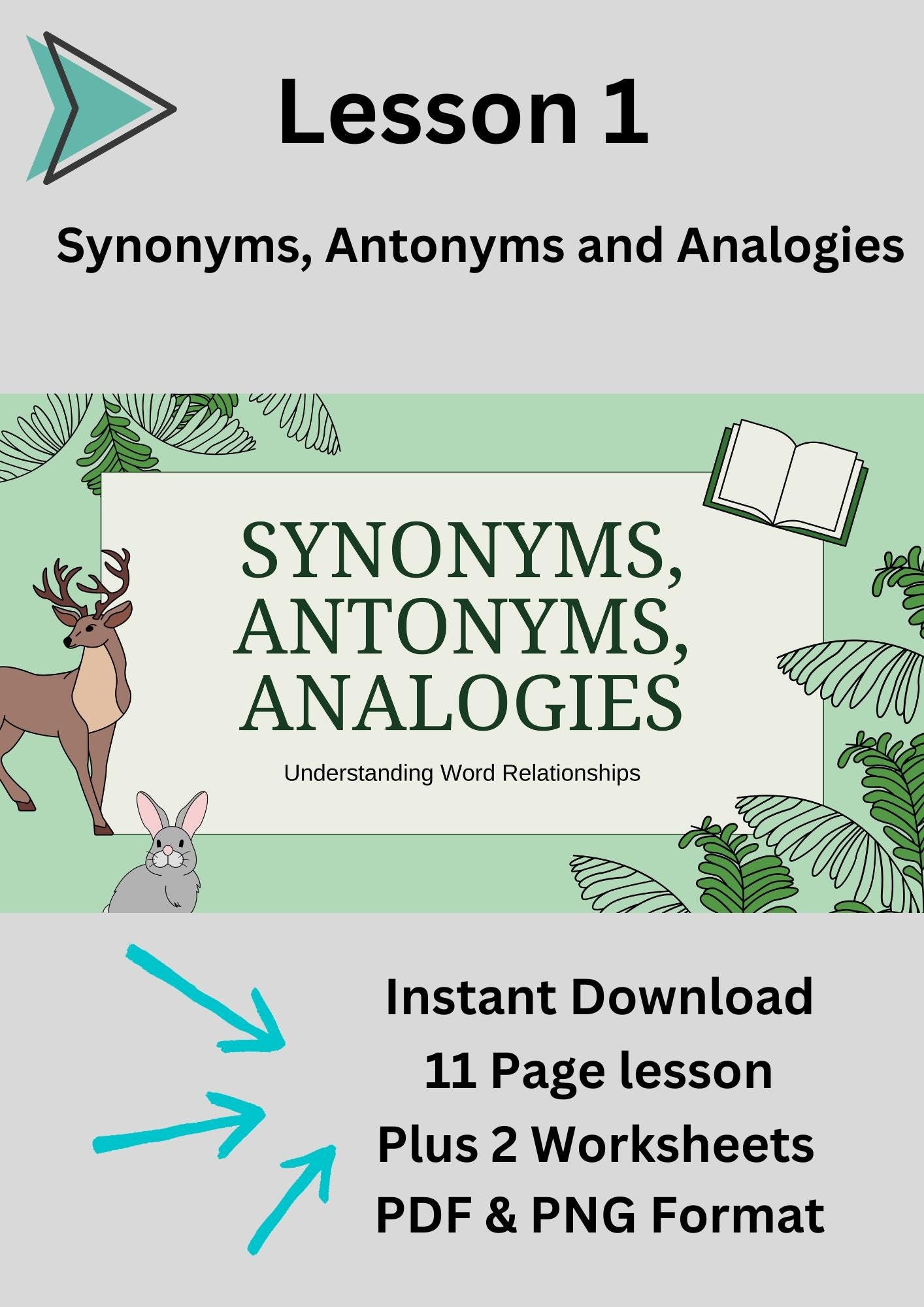 Synonyms & Antonyms Lesson for Kids | Analogies Worksheets | Digital ...