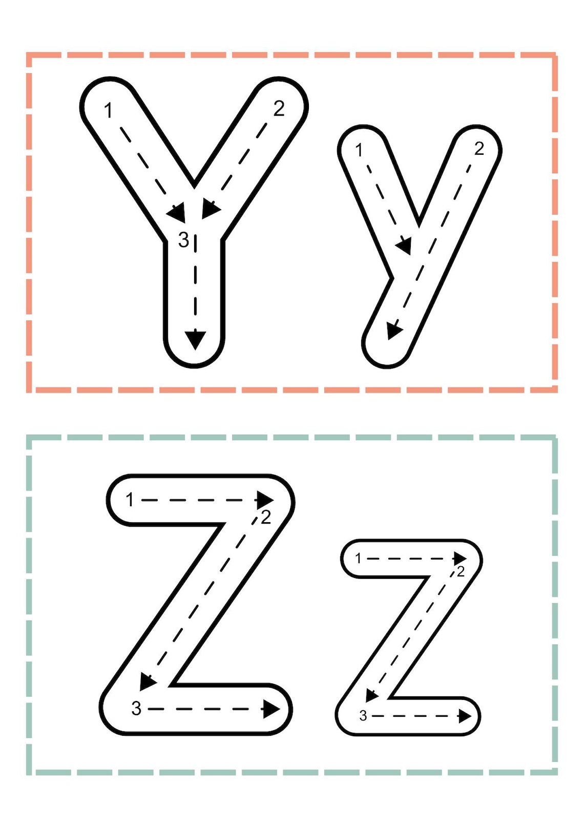 Alphabet Tracing Cards: Preschool ABC Flashcards (A4 PDF) - Etsy Canada