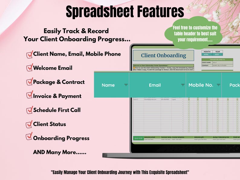 Client Onboarding Tracker | Client Onboarding Spreadsheet | Onboarding ...