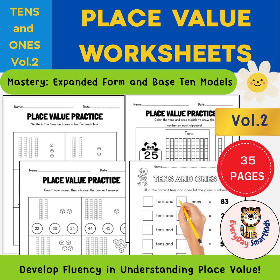 Place Value Worksheets: Tens, Ones, Expanded Form (PDF Digital Download ...