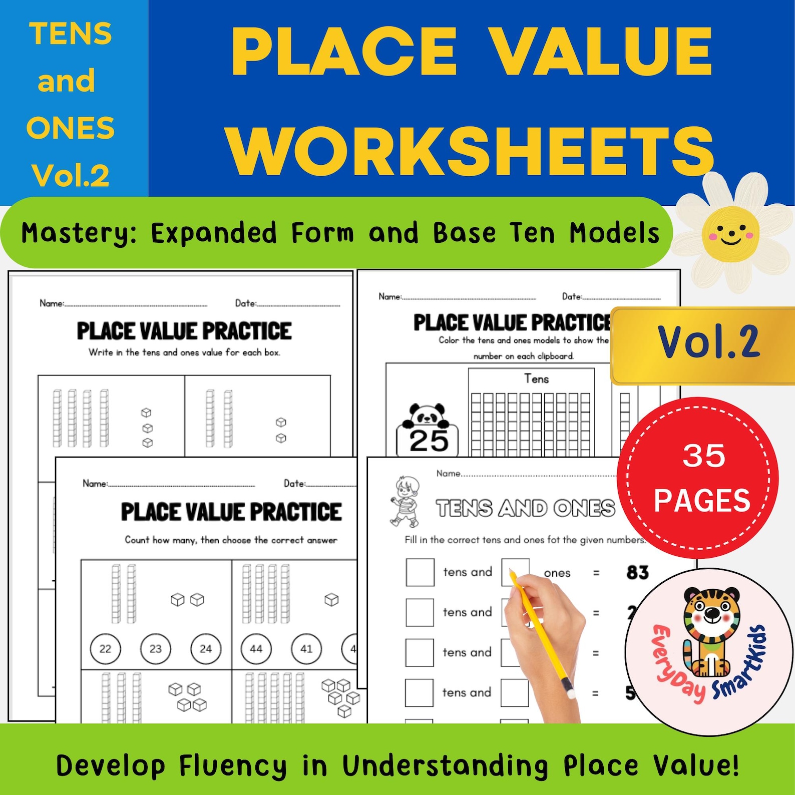 Place Value Worksheets: Tens, Ones, Expanded Form (PDF Digital Download ...