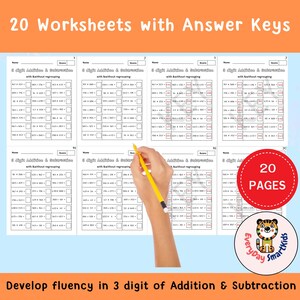 3-digit Addition & Subtraction: With and Without Regrouping,math ...