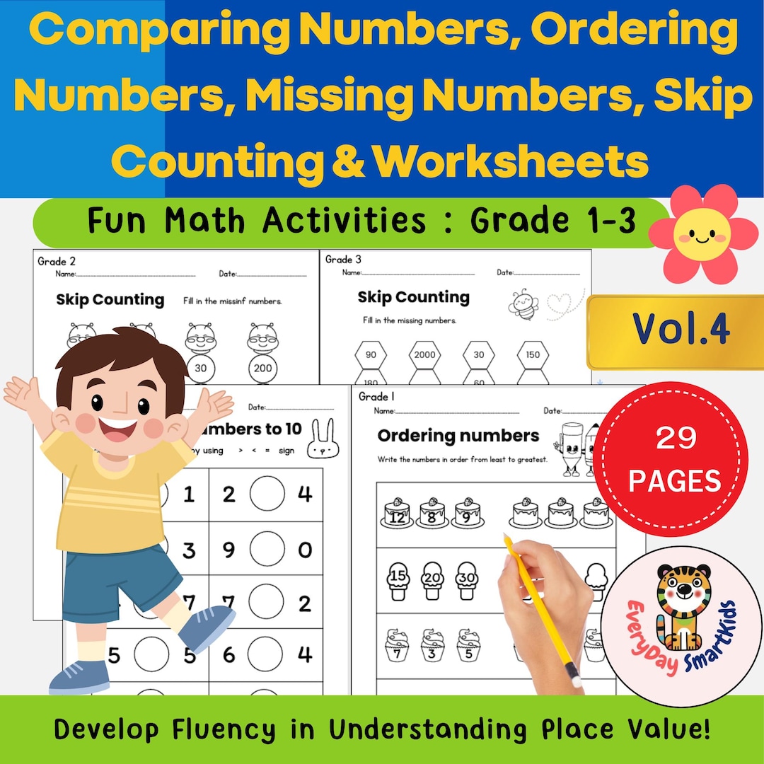 Comparing Numbers, Ordering Numbers, Missing Numbers & Skip Counting ...
