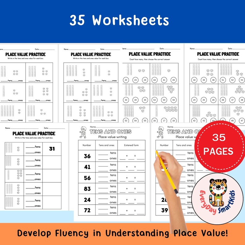 Place Value Worksheets: Tens, Ones, Expanded Form (PDF Digital Download ...