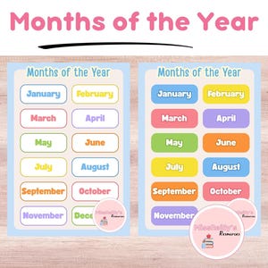 Months of the Year | Poster | Primary Classroom | Classroom Displays - Etsy