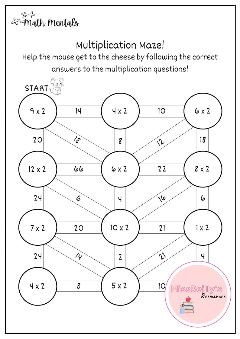 Multiplication Maze | 1 to 12 Timetables | Answers Included | Numeracy ...