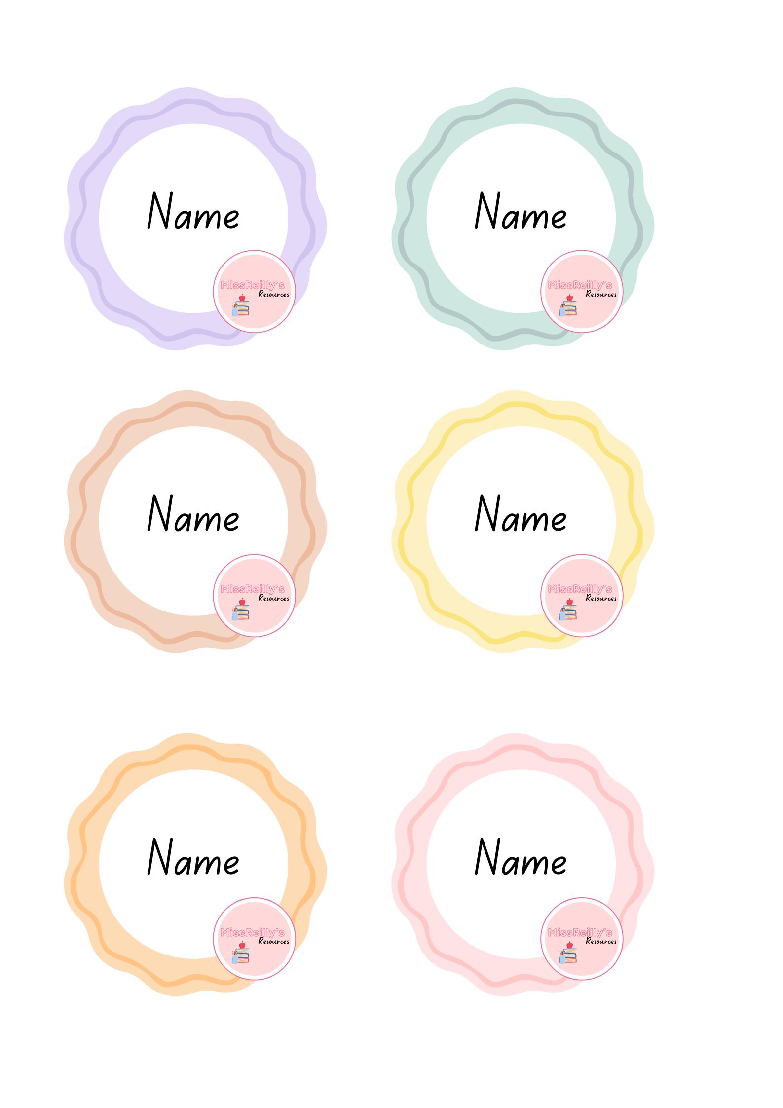 Pastel Wavy Student Name Tags | Classroom Organisation - Etsy Australia