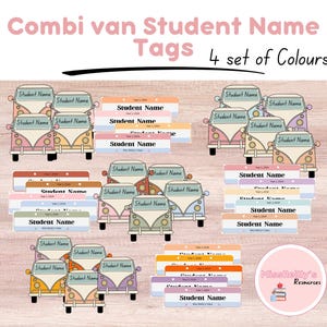 Editable Student Desk & Door Name Tag | Combi Van Inspired | Classroom ...