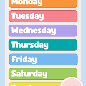 Days of the Week Poster | Classroom Displays - Etsy