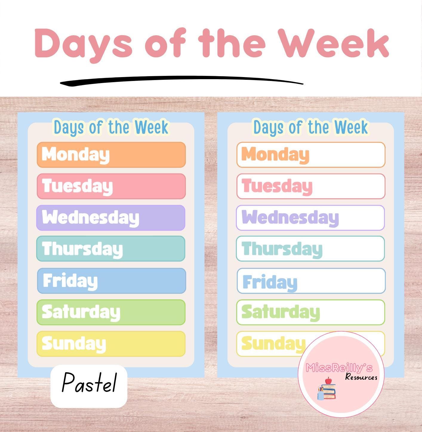 Pastel Days of the Week Posters | Classroom Displays - Etsy Australia