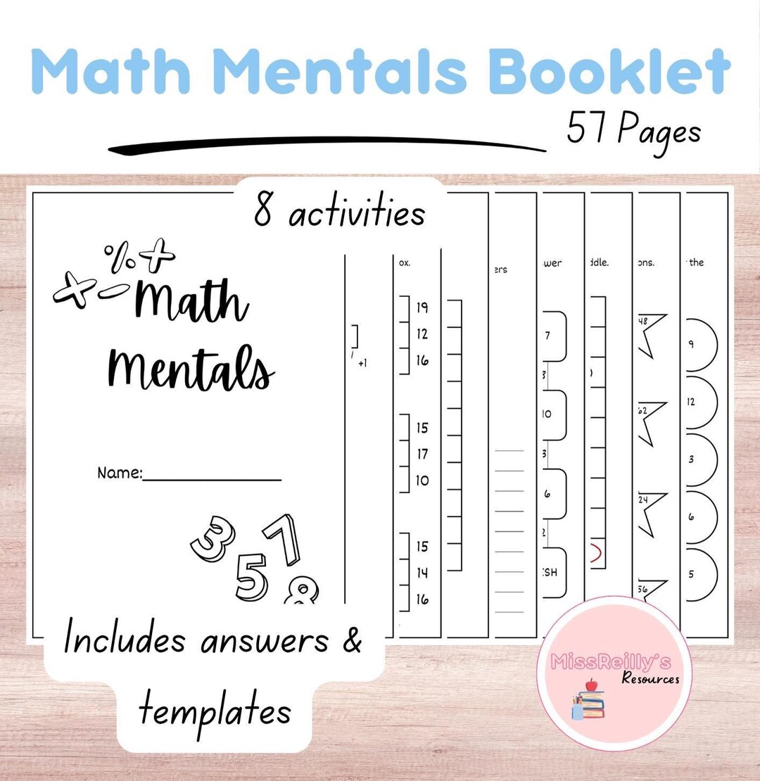Math Mentals Booklet | Multiplication, Addition, Subtraction | Answers ...