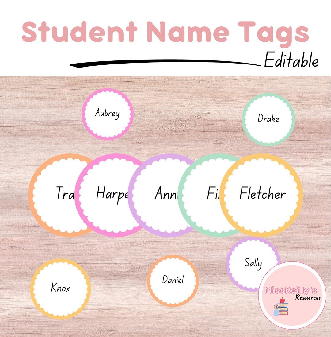 Editable Student Name Tags | Retro Theme | Door & Bag Student Labels ...