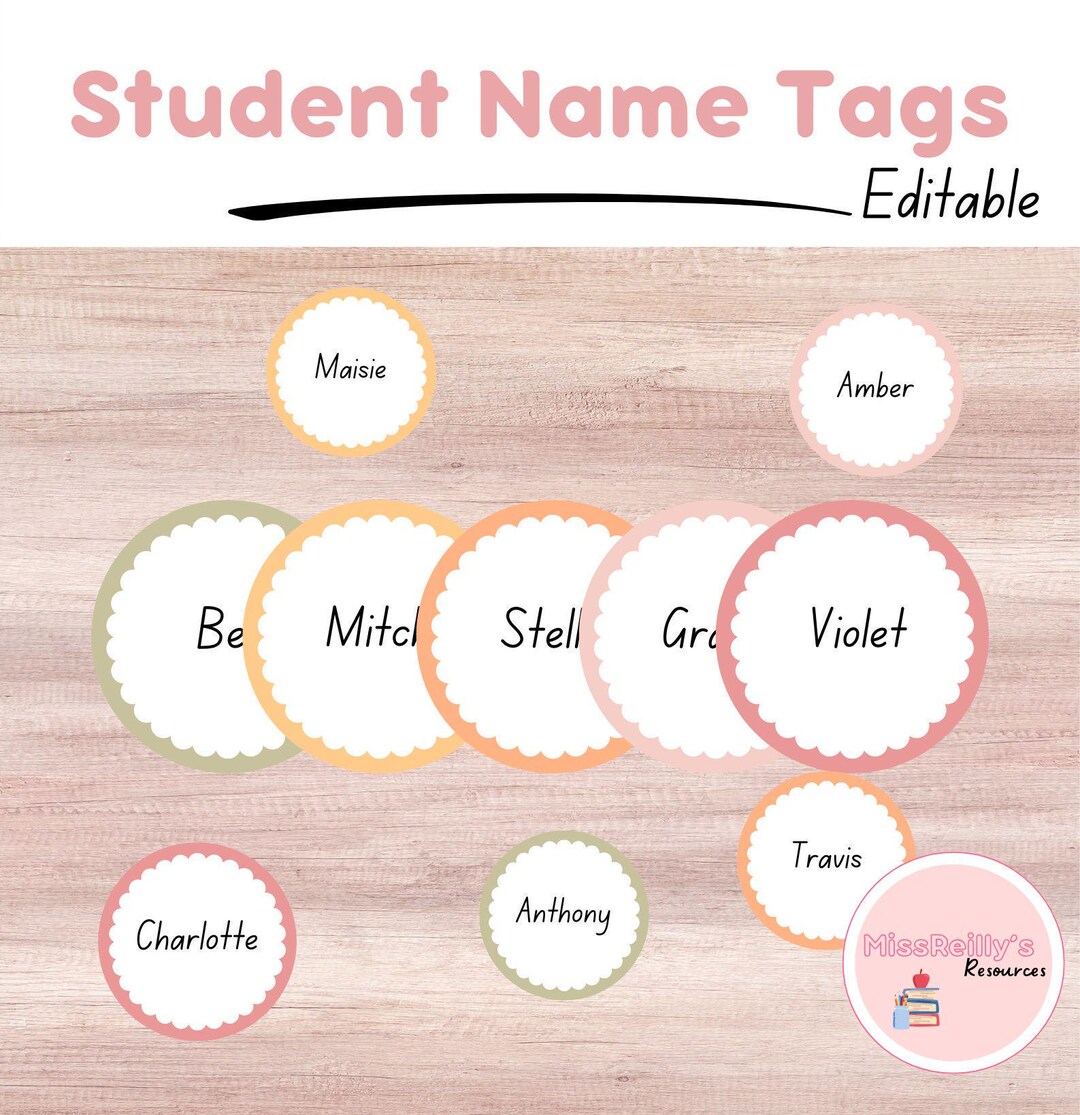Editable Student Name Tags | Autumn Theme | Door & Bag Student Labels ...