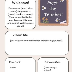 Editable Meet the Teacher! Templates | Classroom Resources - Etsy