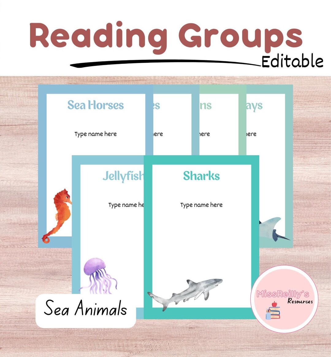 Reading Groups | Sea Animals | Classroom Organisation - Etsy