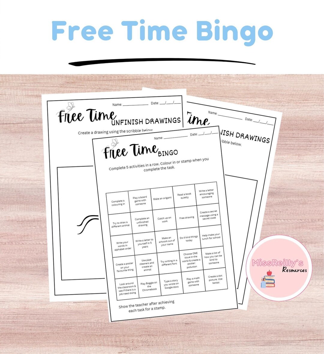 Free Time Bingo Cards & Resources | Classroom Activities - Etsy