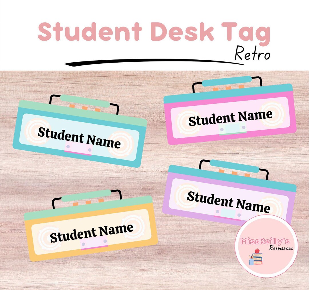 Editable Student Desk Tag | Retro Theme | Classroom Displays - Etsy