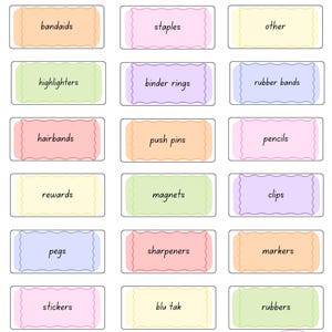 Wavy Storage Labels | Classroom Resources - Etsy