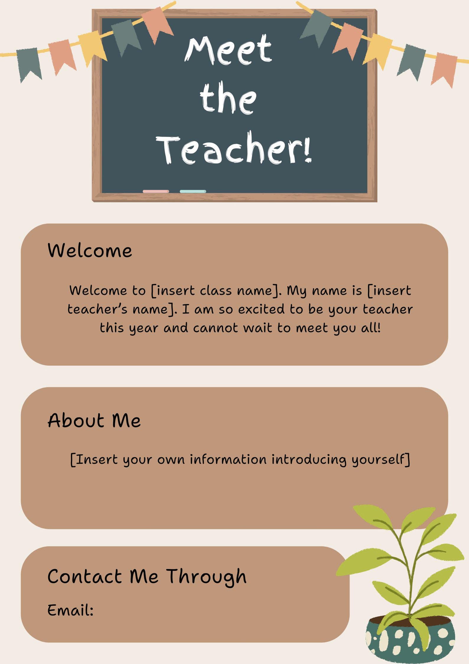 Editable Meet the Teacher! Templates | Classroom Resources - Etsy