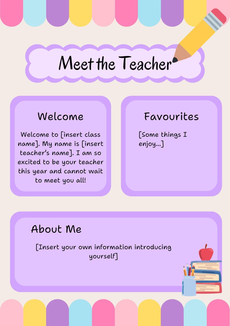Editable Meet the Teacher! Templates | Classroom Resources - Etsy