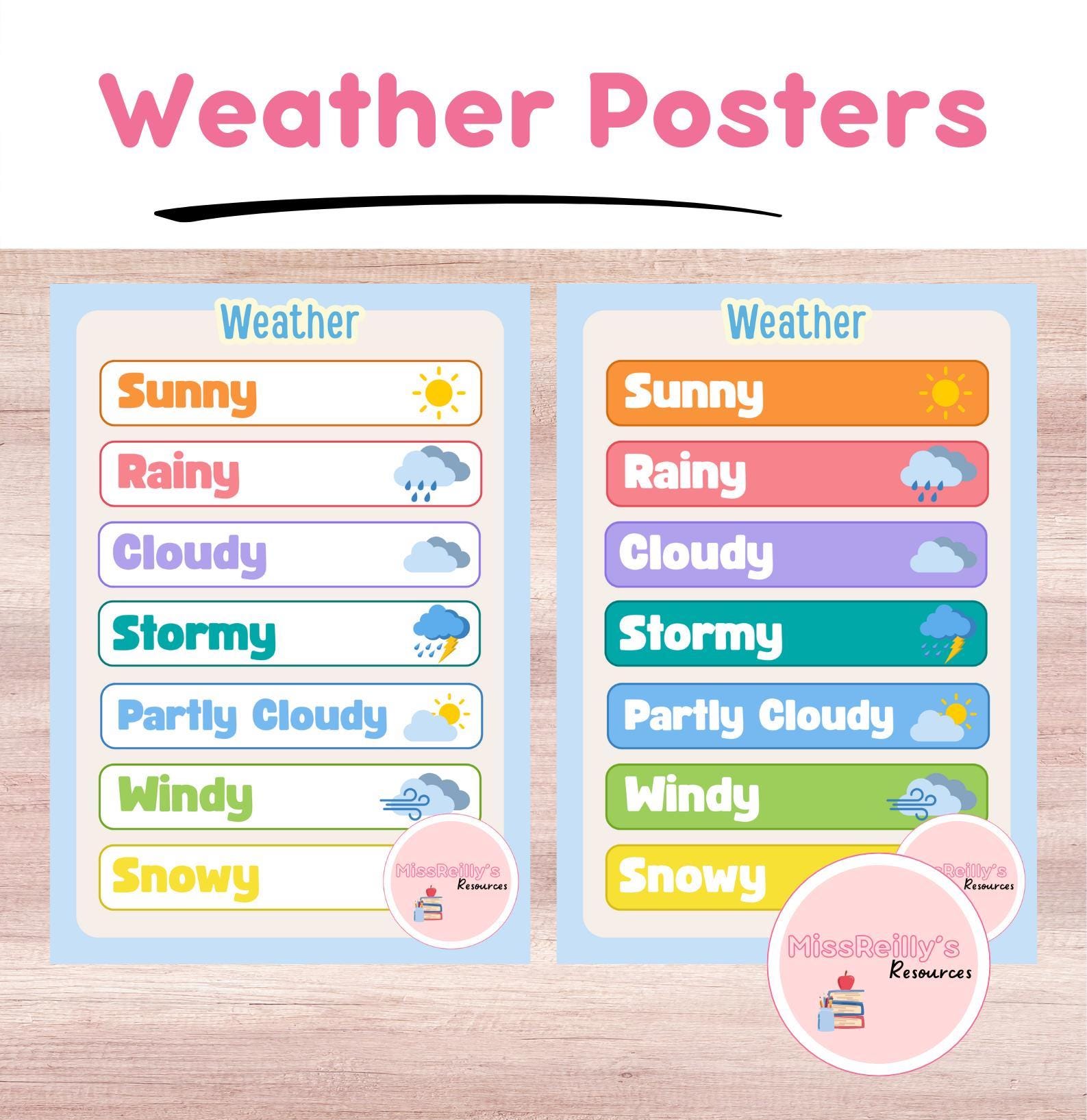 Weather Posters | Classroom Displays - Etsy