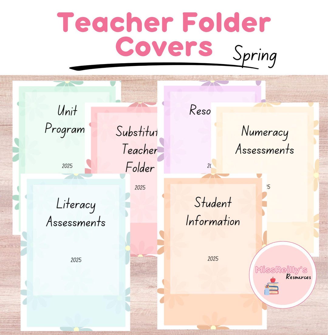 Editable Teacher Folder Covers | Spring Theme | Classroom Resources ...