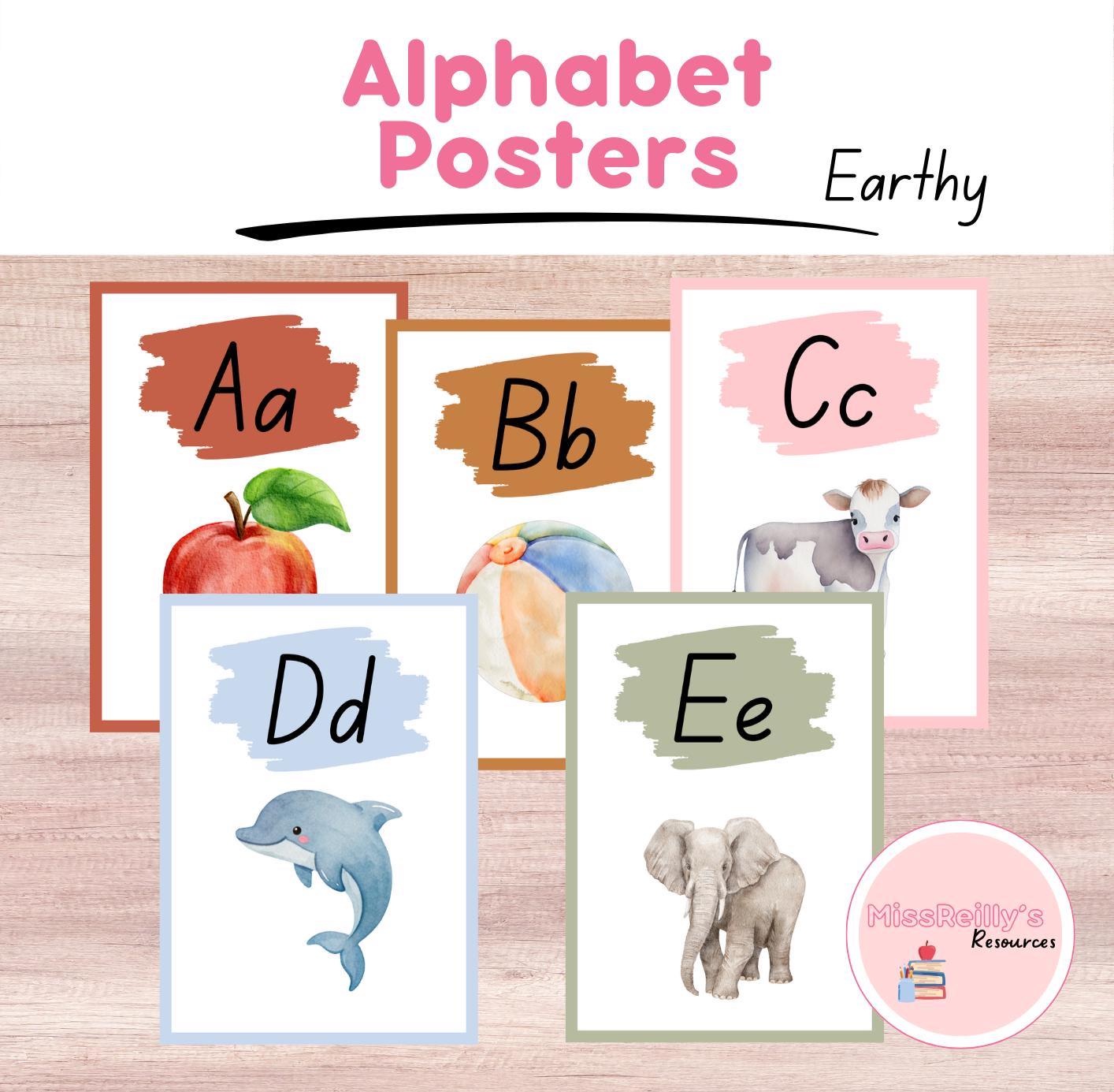 Alphabet Posters | Earthy Theme | Classroom Displays - Etsy Australia