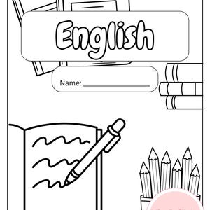 Subject Book Covers (black & White) | Classroom Resources - Etsy