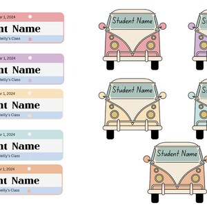 Editable Student Desk & Door Name Tag | Combi Van Inspired | Classroom ...