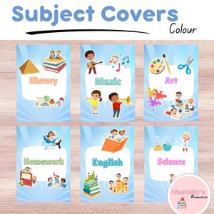 Subject Book Covers (colour) | Classroom Resources - Etsy
