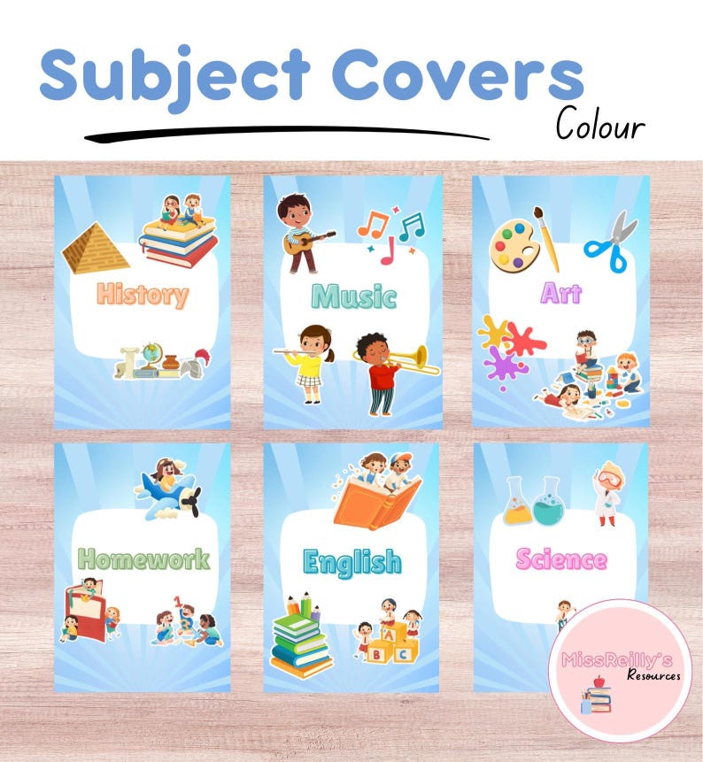 Subject Book Covers (colour) | Classroom Resources - Etsy