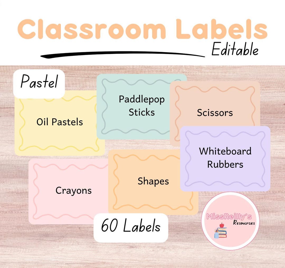 Classroom Pastel Labels | Classroom Displays - Etsy