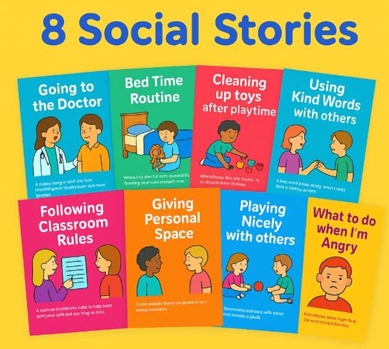 Printable Social Stories for Kids: Autism & ABA Visual Supports (PDF ...
