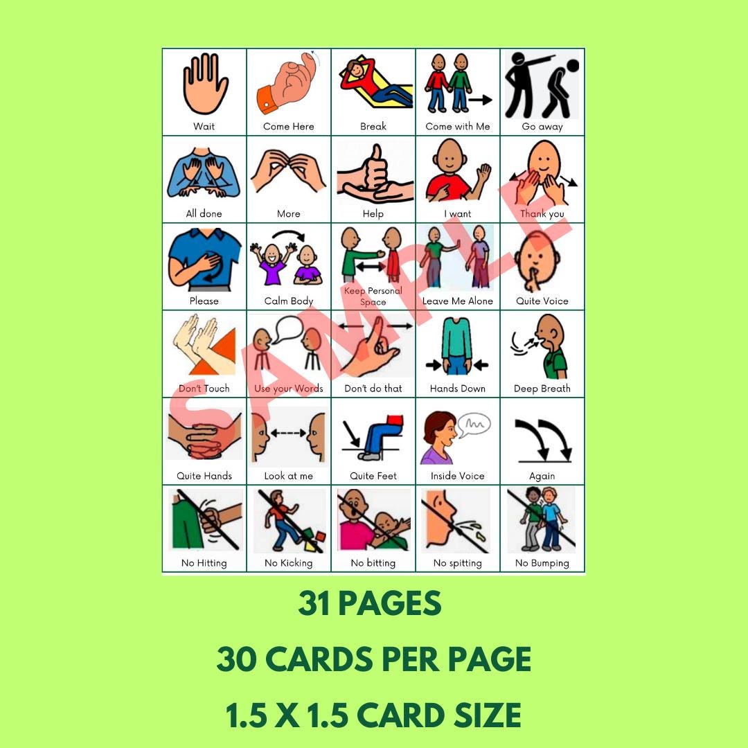 PECS, Printable Communication Cards, Visual Aid, Nonverbal ...