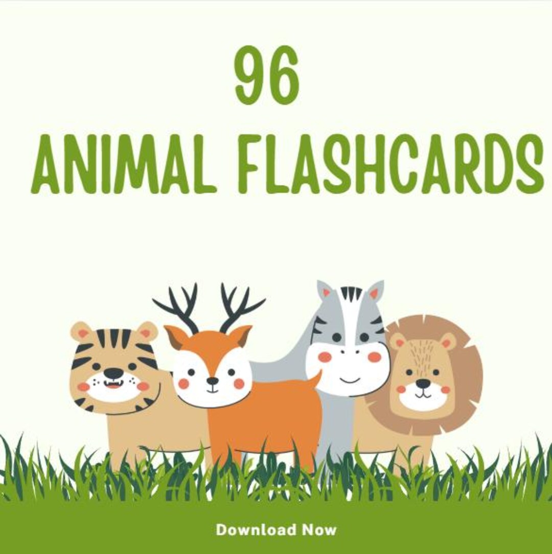 96 Printable Animal Flashcards, Preschool Flashcards, Toddler ...