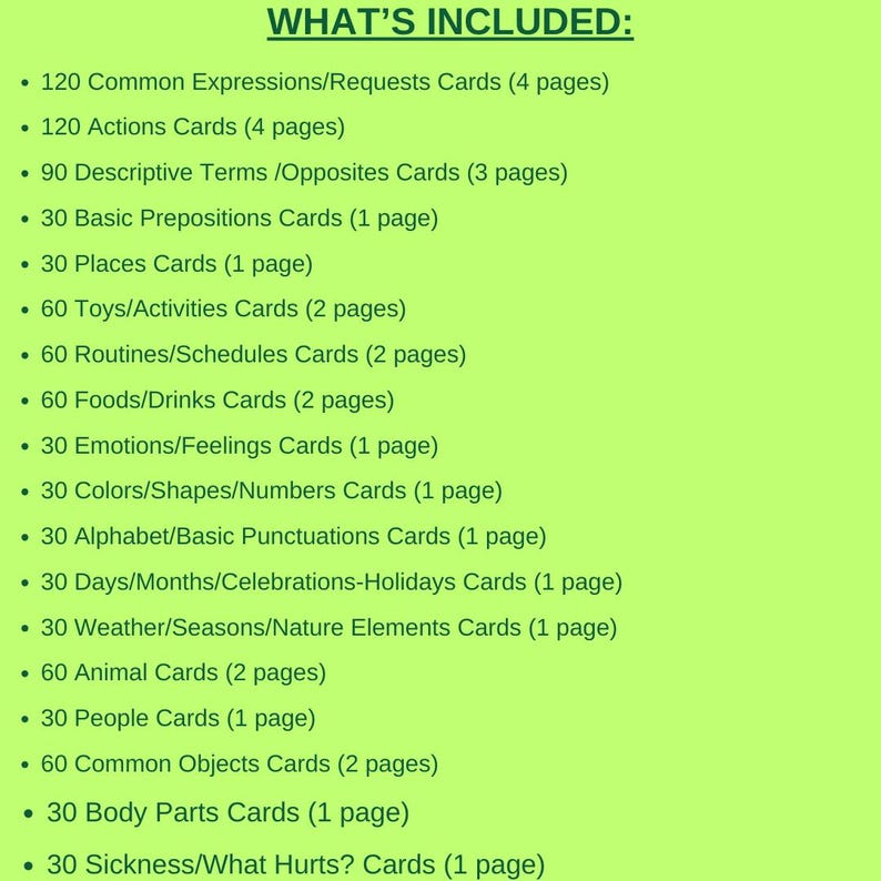 PECS, Printable Communication Cards, Visual Aid, Nonverbal ...