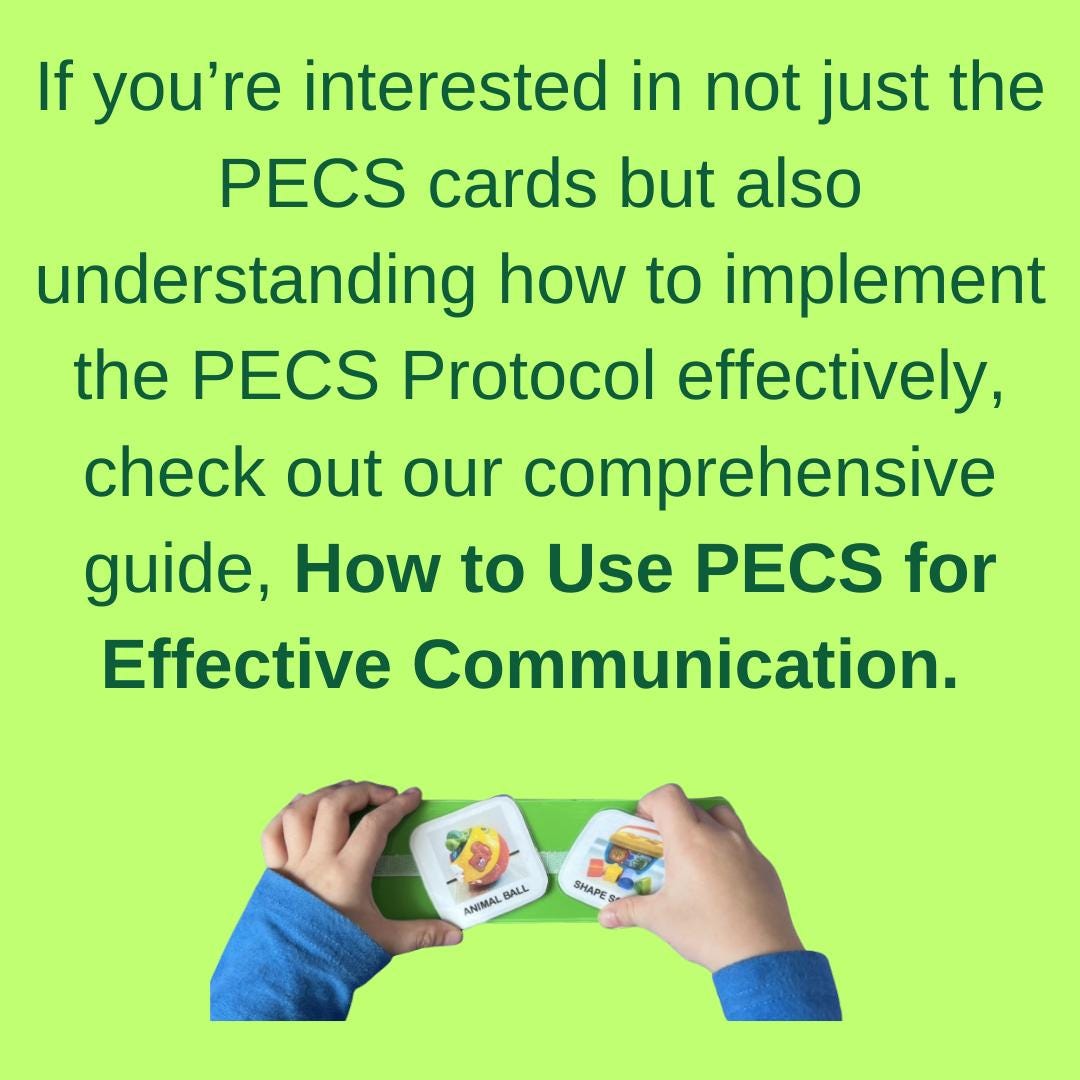 PECS, Printable Communication Cards, Visual Aid, Nonverbal ...